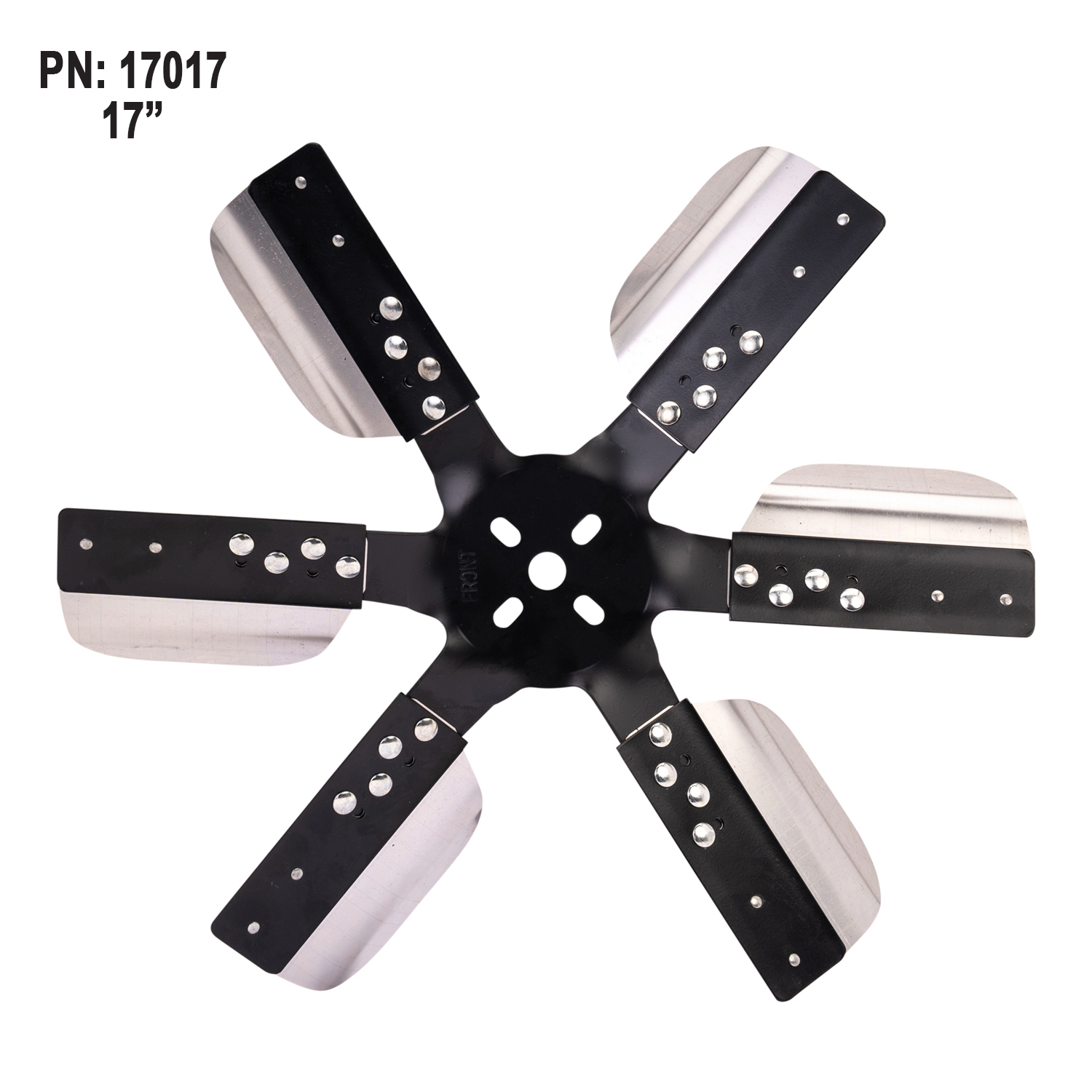 17″ Heavy Duty Stainless Steel Standard Rotation Flex Fan, Black Hub ...
