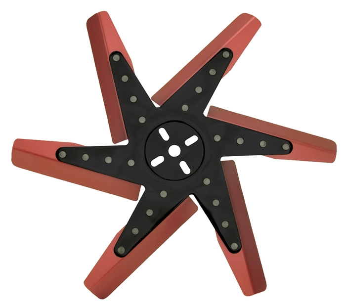 17″ High Performance Aluminum Standard Rotation Flex Fan, Red Blade ...