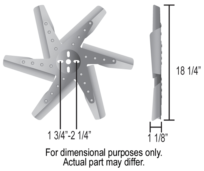18″ High Performance Aluminum Standard Rotation Flex Fan, Red Blade ...